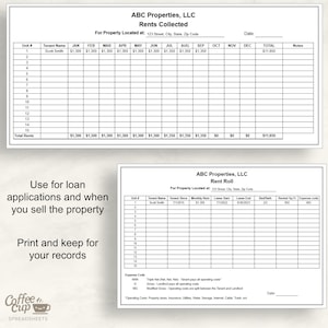 Printable Rent Roll and Rental Tenant Tracker Template: Excel & Google ...