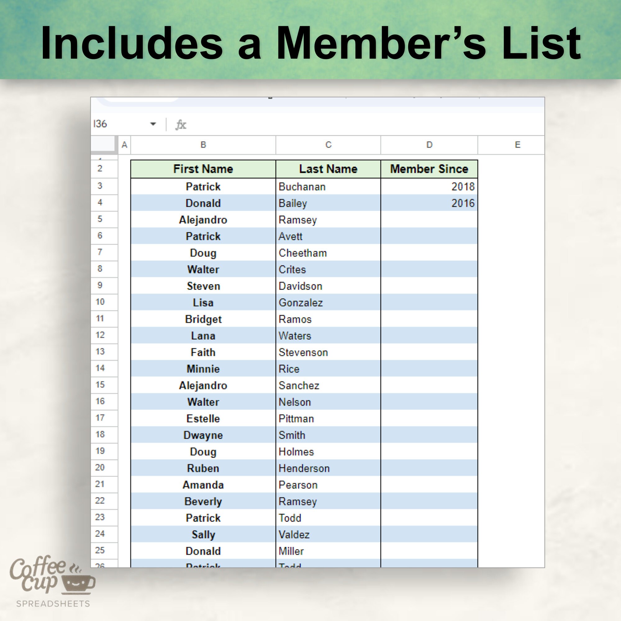 Church Attendance Tracker Template: Google Sheet & Excel - Etsy