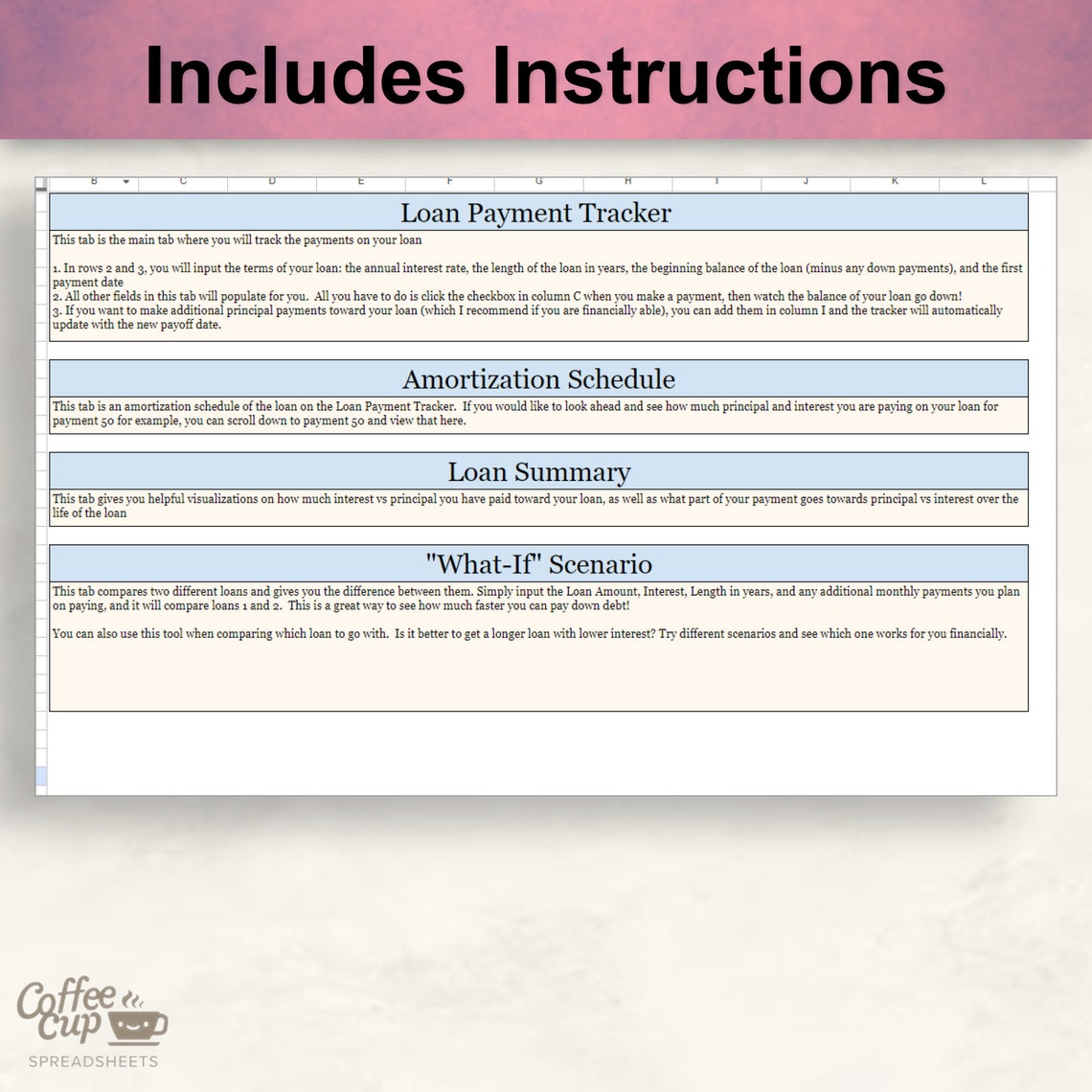 Loan Payment Tracker Google Sheet and Excel Spreadsheet Student Loan ...