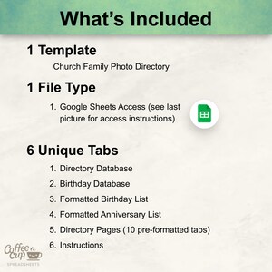 Church Photo Directory Google Sheet - With Birthday and Anniversary ...