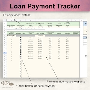 Loan Payment Tracker Google Sheet and Excel Spreadsheet - Student Loan ...