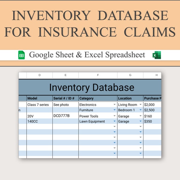 Digital Home Inventory - Etsy