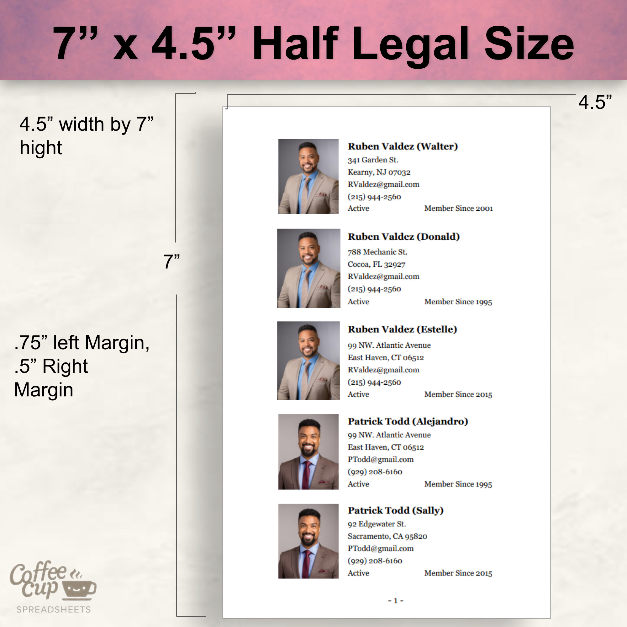 7" X 4.5" Organization Photo Directory | Board Member Directory ...