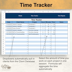 Billable Hours Project Tracker Template With Invoices: Google Sheet ...