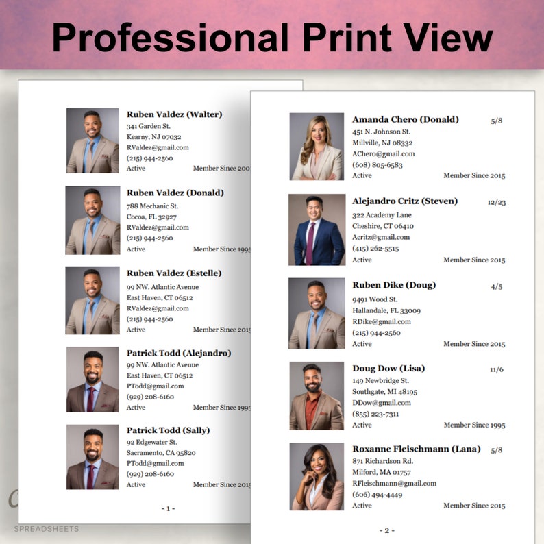 7" X 4.5" Organization Photo Directory | Board Member Directory ...