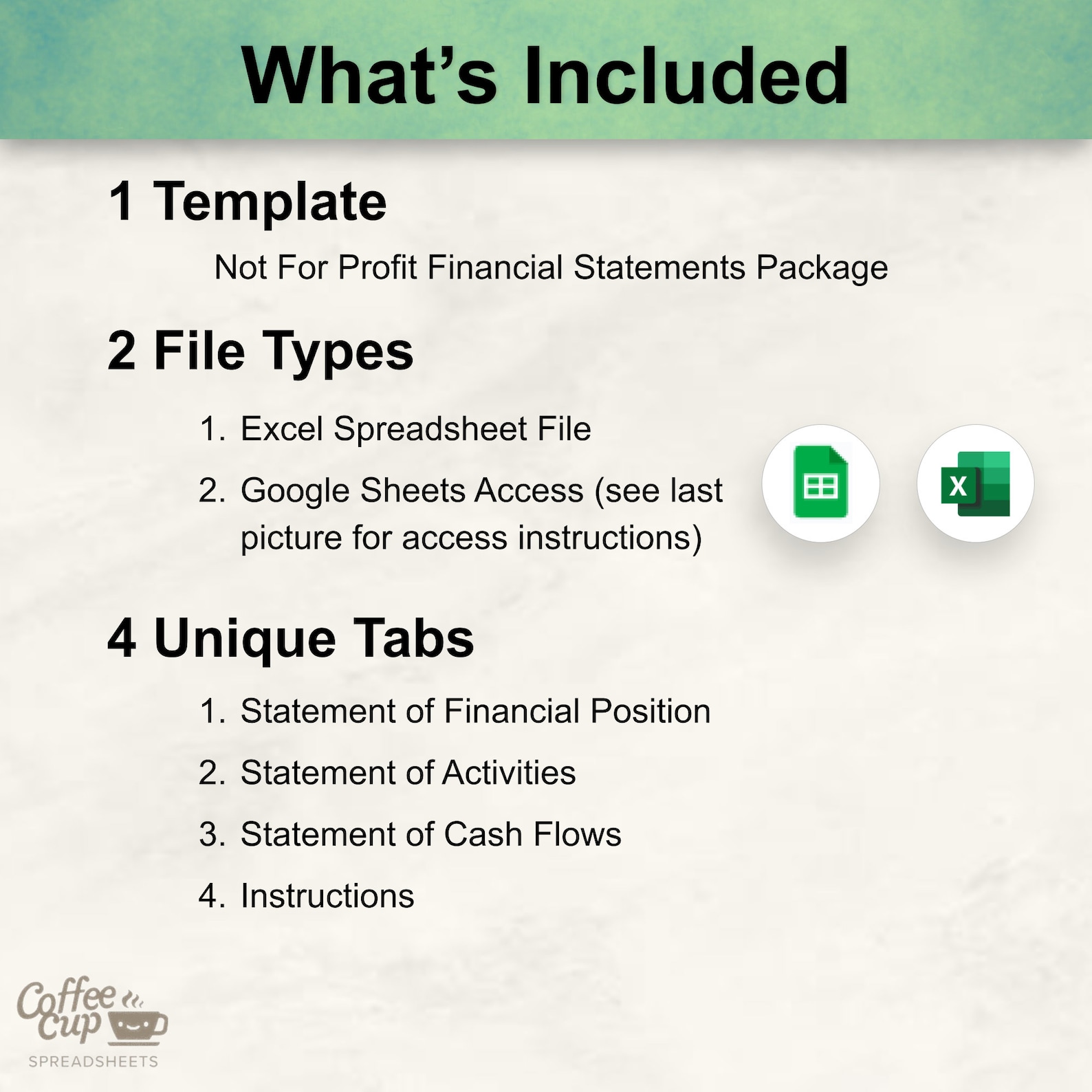 Not for Profit Financial Statement Package Bundle Google Sheet and ...
