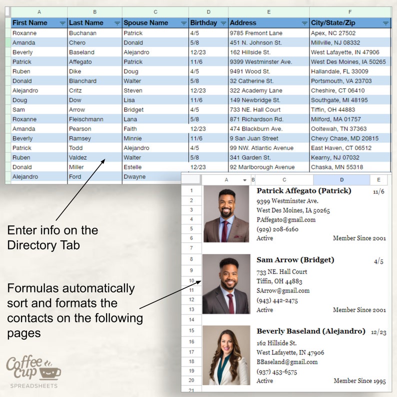 7" X 4.5" Organization Photo Directory | Board Member Directory ...