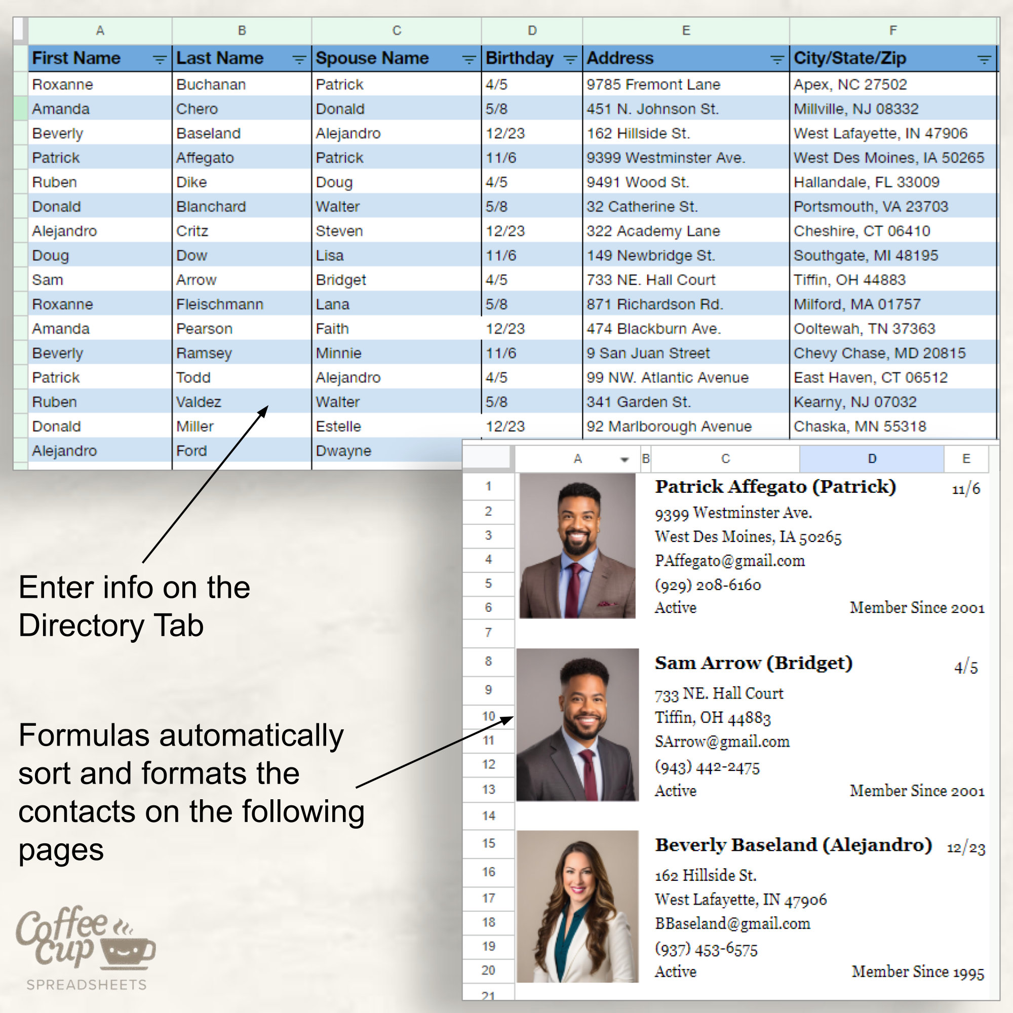 7" X 4.5" Organization Photo Directory | Board Member Directory ...