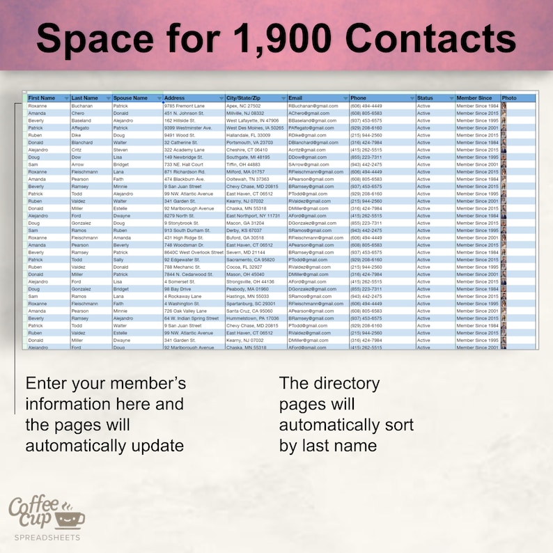 7" X 4.5" Organization Photo Directory | Board Member Directory ...
