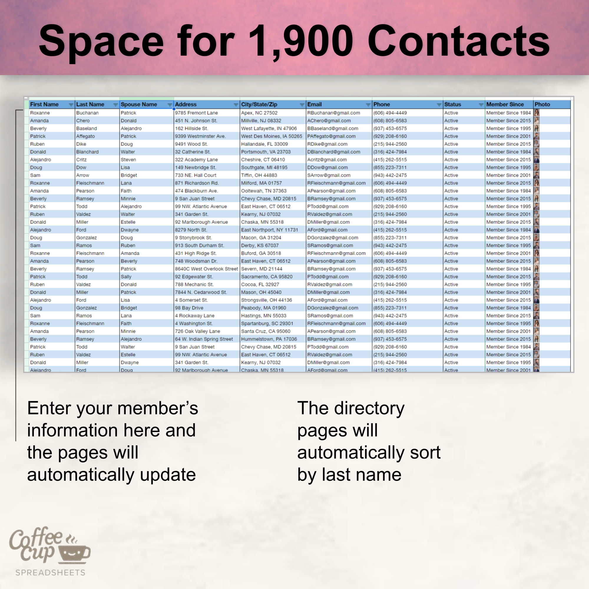 7" X 4.5" Organization Photo Directory | Board Member Directory ...