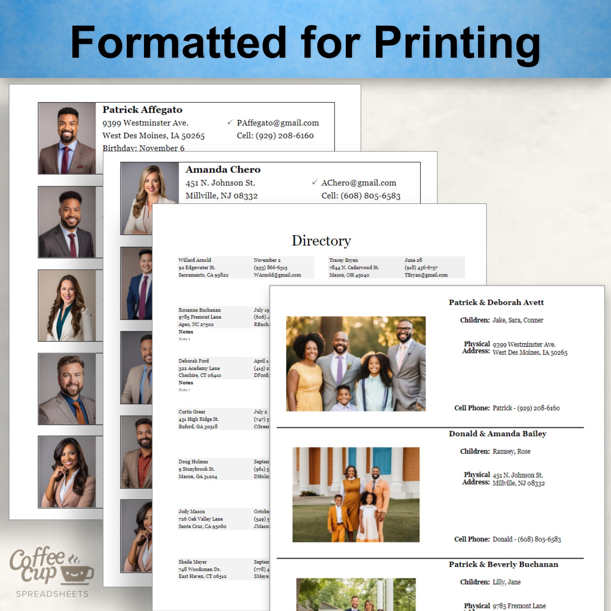 Church Directory and Attendance Tracker Resource Bundle Google Sheet ...