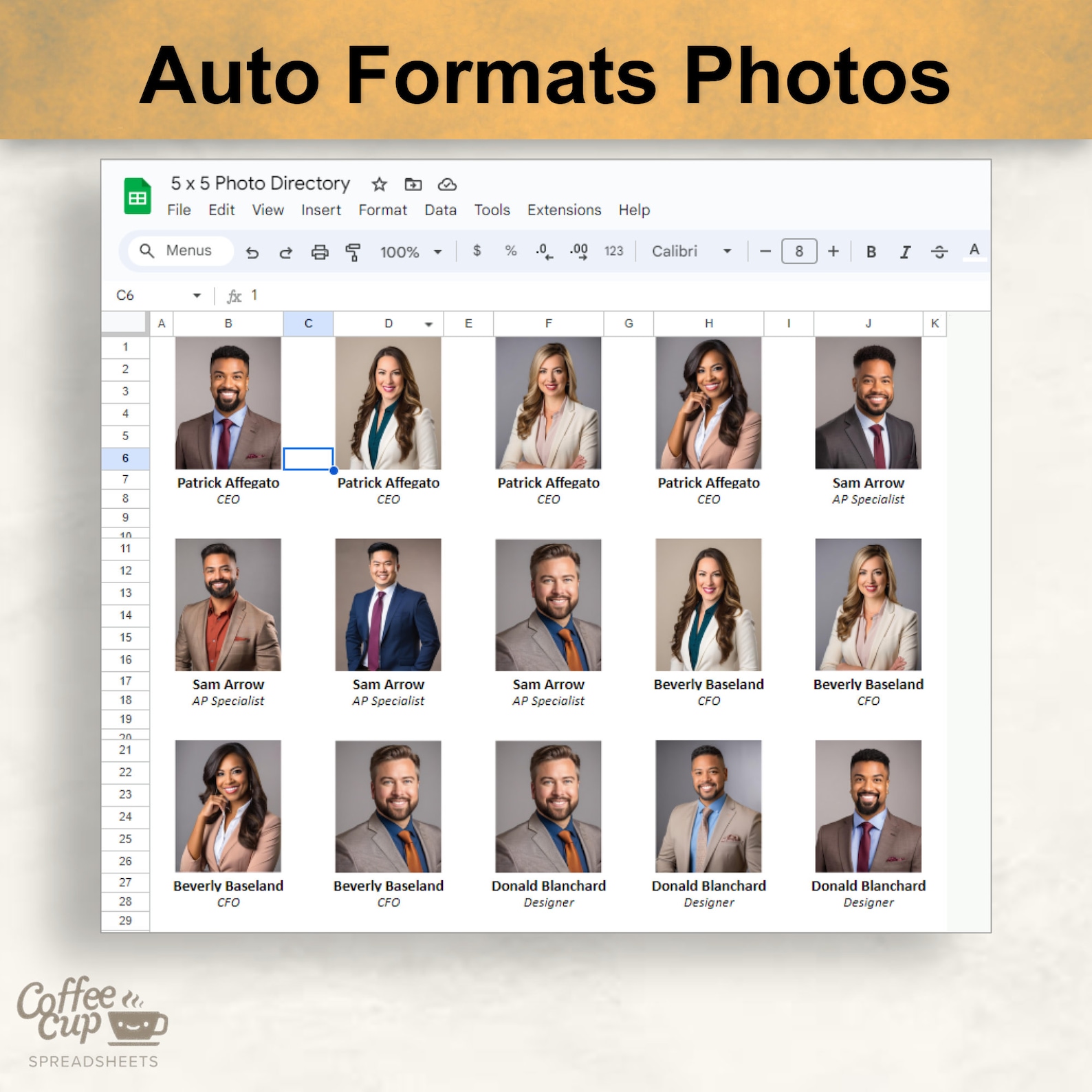 25 Person per Page Organizational Photo Directory | Customizable Google ...