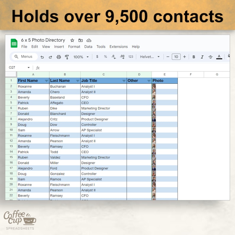 25 Person per Page Organizational Photo Directory | Customizable Google ...