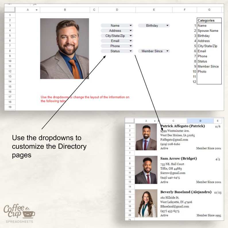 7" X 4.5" Organization Photo Directory | Board Member Directory ...