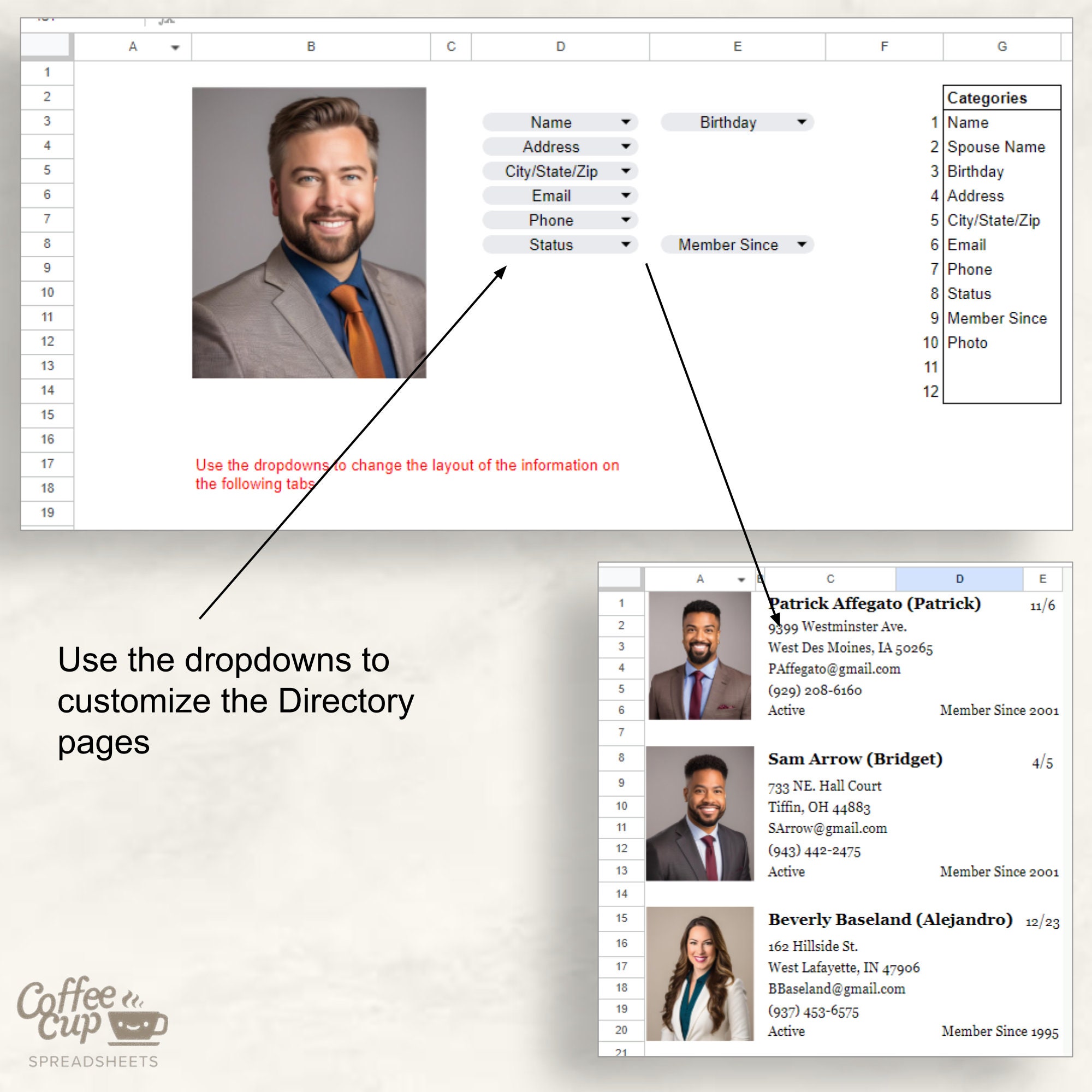 7" X 4.5" Organization Photo Directory | Board Member Directory ...