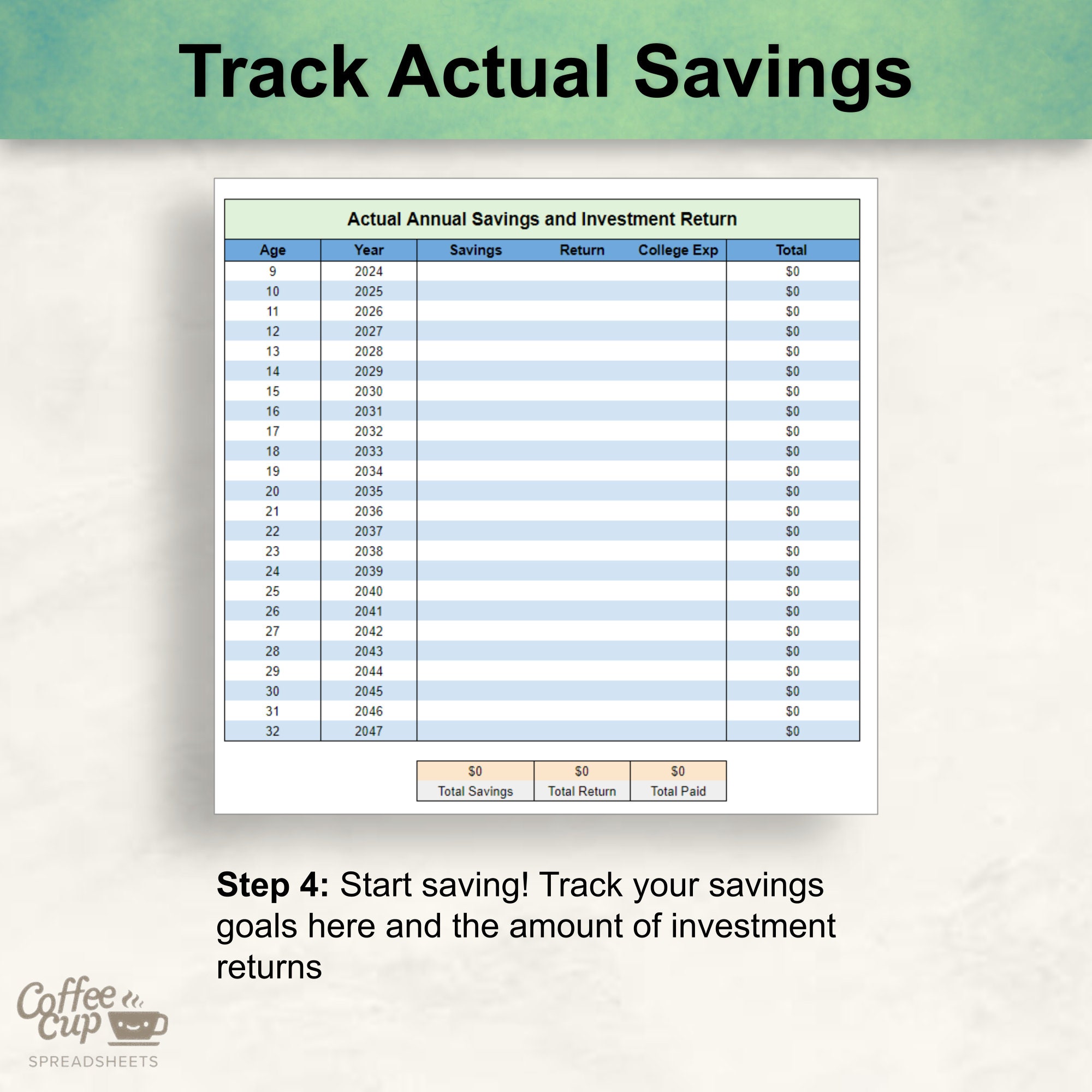 College Savings Tracker: 529 Plan Budget (google Sheet & Excel Template ...