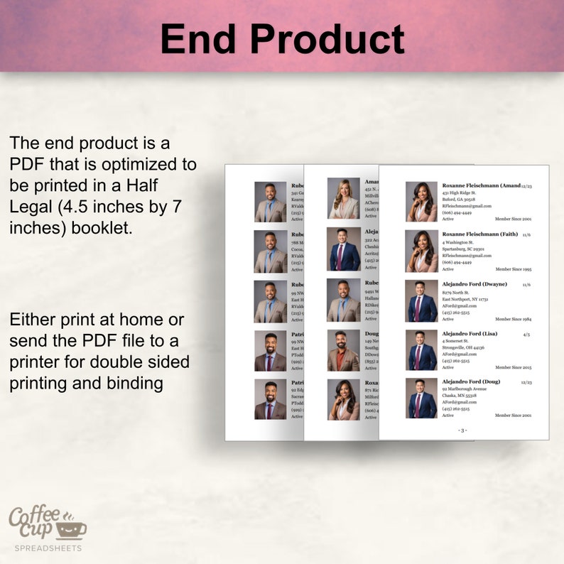 7" X 4.5" Organization Photo Directory | Board Member Directory ...