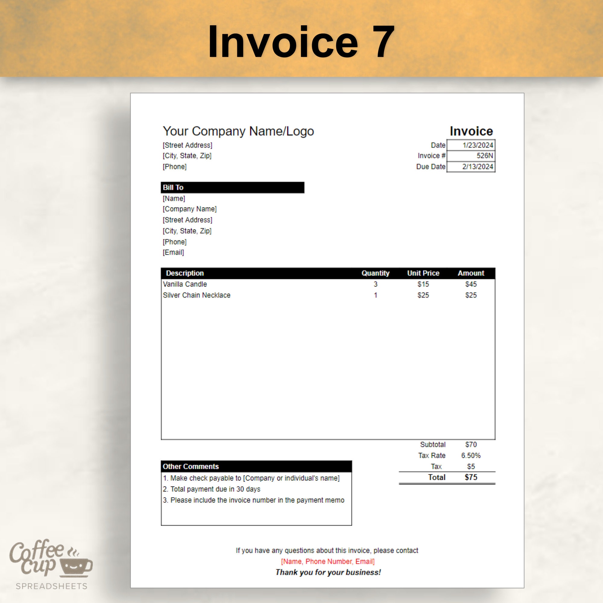 Invoice Template Google Sheet and Excel | Multi-version Professional ...