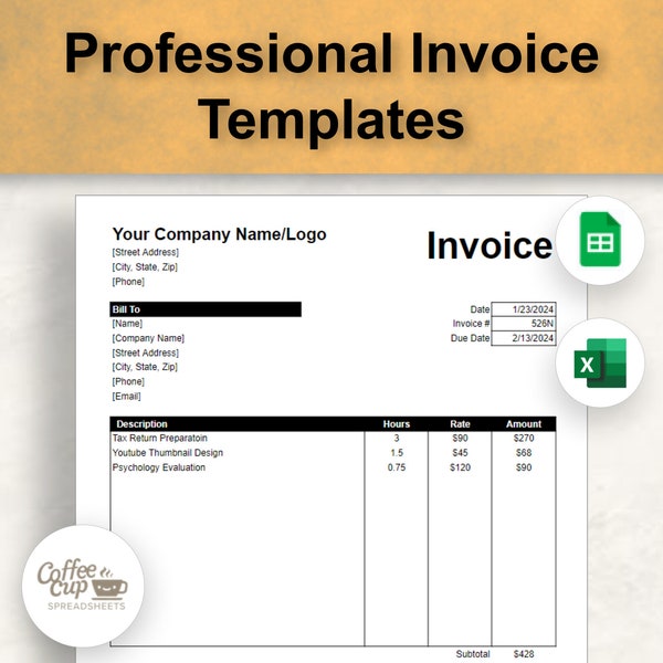 Invoice Template - Etsy