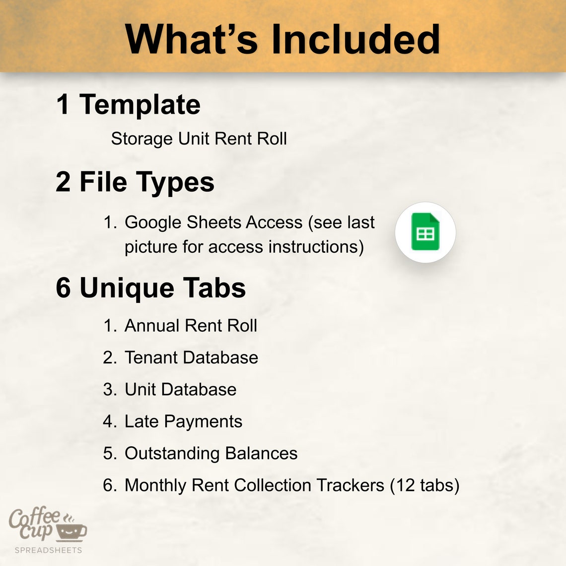 Self Storage Unit Rent Roll: Monthly/annual Tracker Google Sheets ...