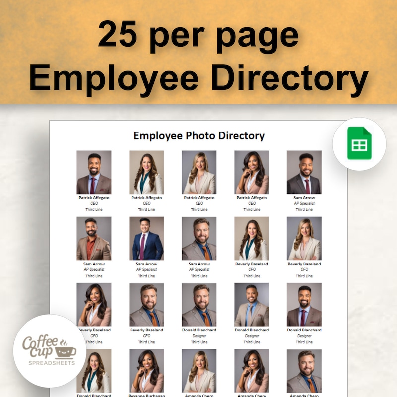 Company Directory Template - Etsy