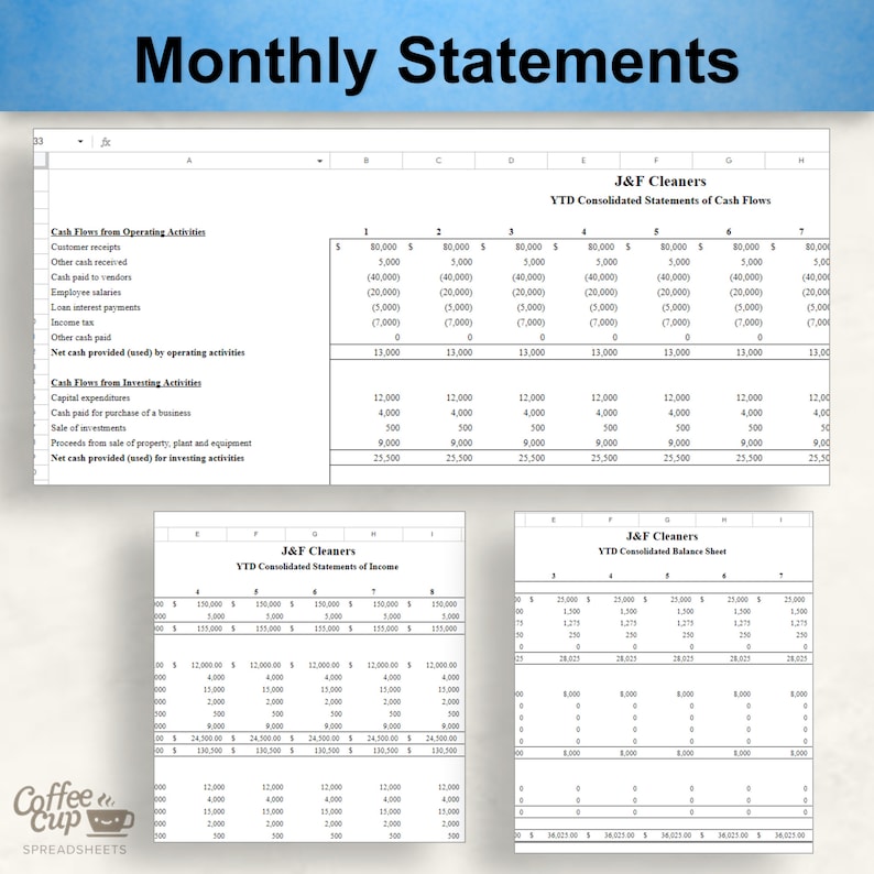 Financial Statement Templates: Income, Balance, and Statement of Cash ...