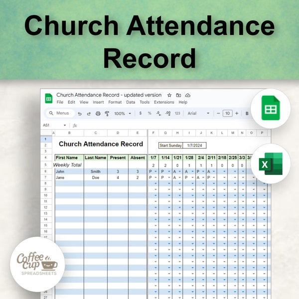 Church Attendance Sheet - Etsy