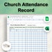 Church Attendance Tracker Template: Google Sheet & Excel - Etsy