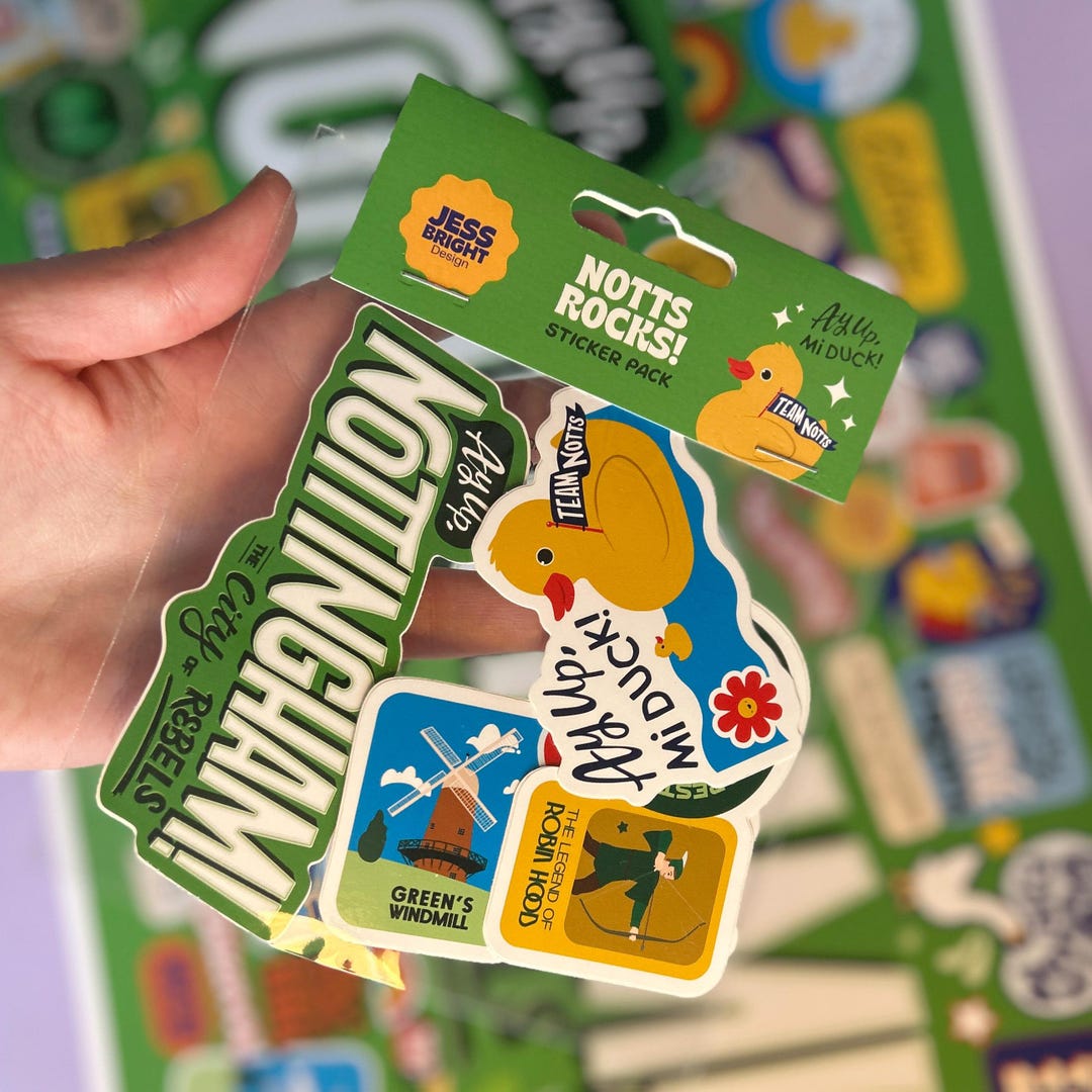 Nottingham Sticker Pack: 'notts Rocks' Waterproof Vinyl Decals - Etsy