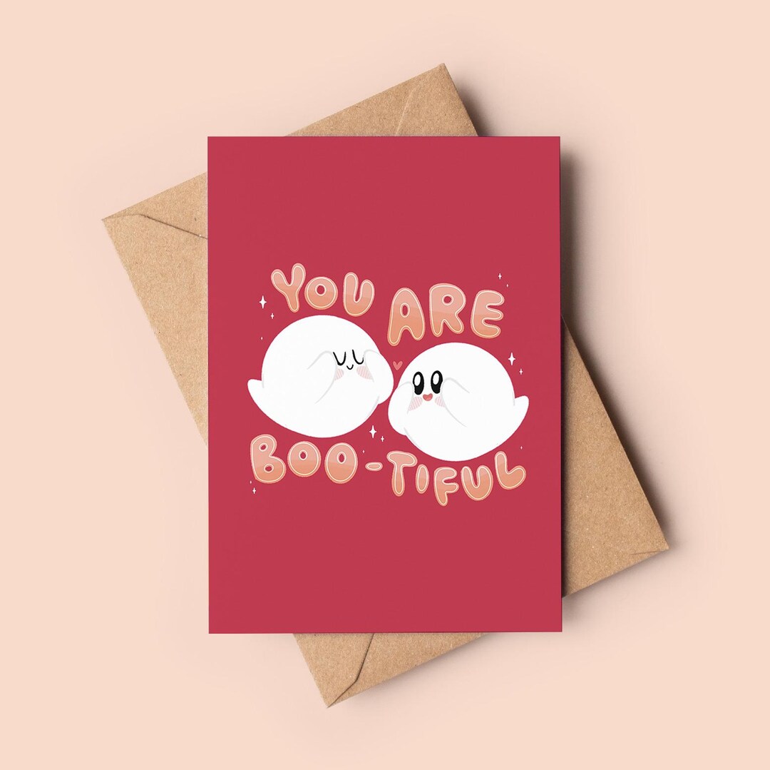 Mario Boo 'bootiful' Card | Valentine Anniversary Gift - Etsy