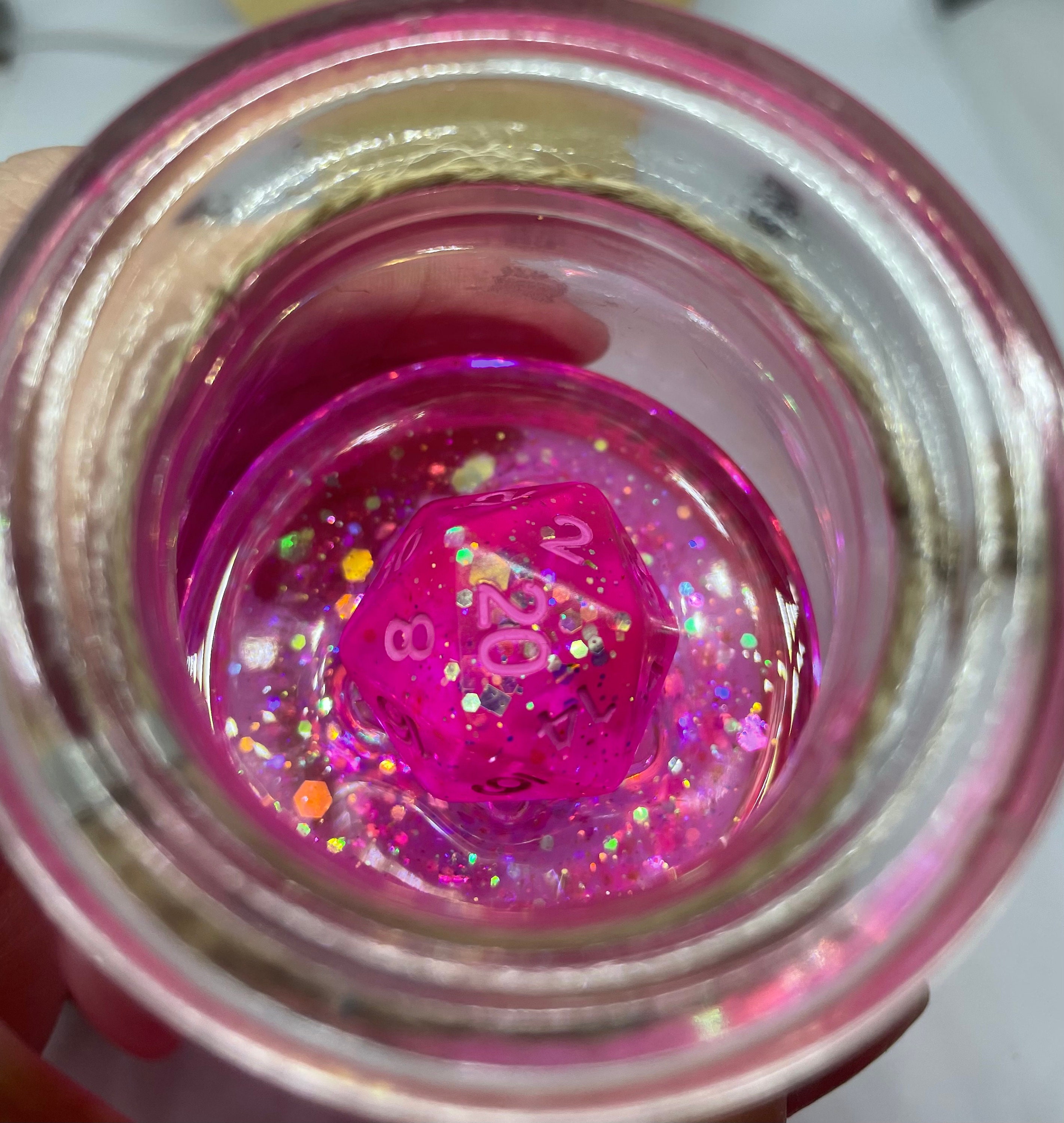 Pink D20 in Bottle for Rolling/shaking - Etsy