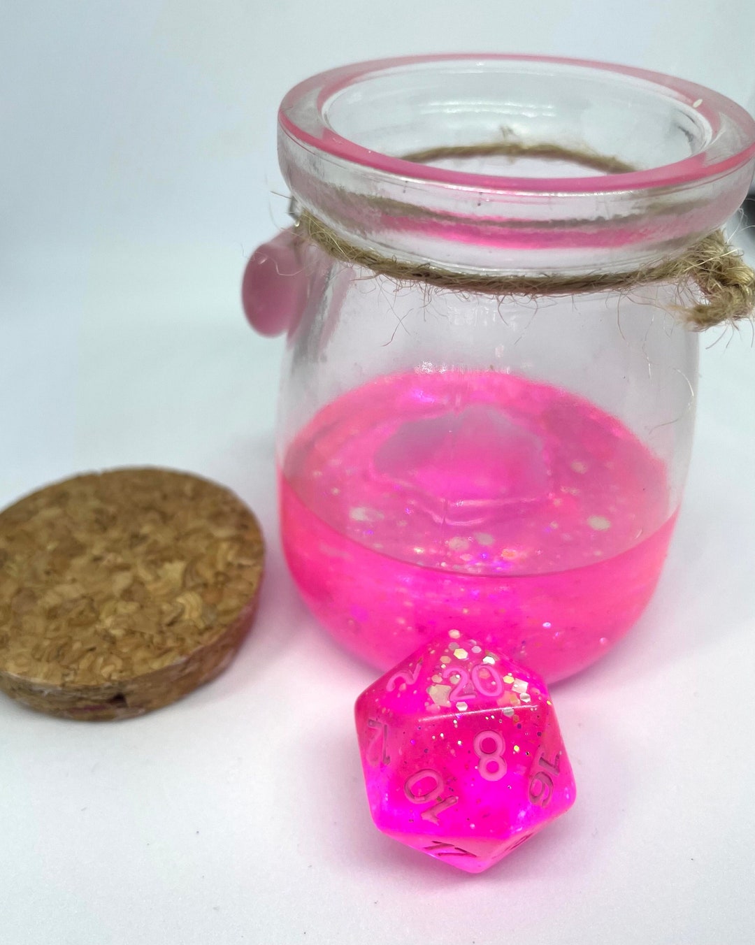 Pink D20 in Bottle for Rolling/shaking - Etsy