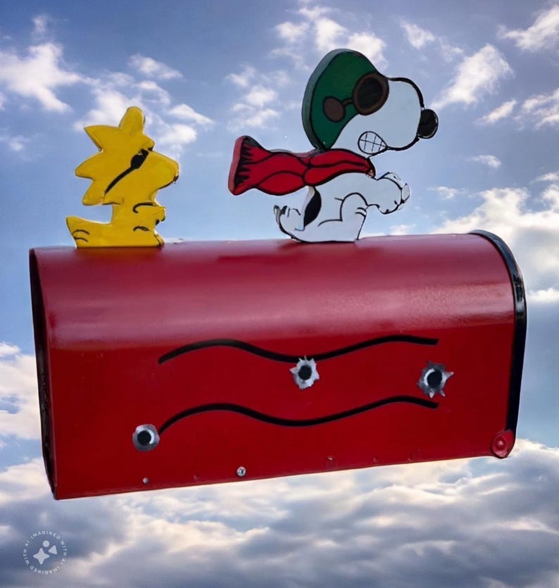 Snoopy Mailbox Red Baron & Woodstock ( Made as the Orders Come in ) - Etsy
