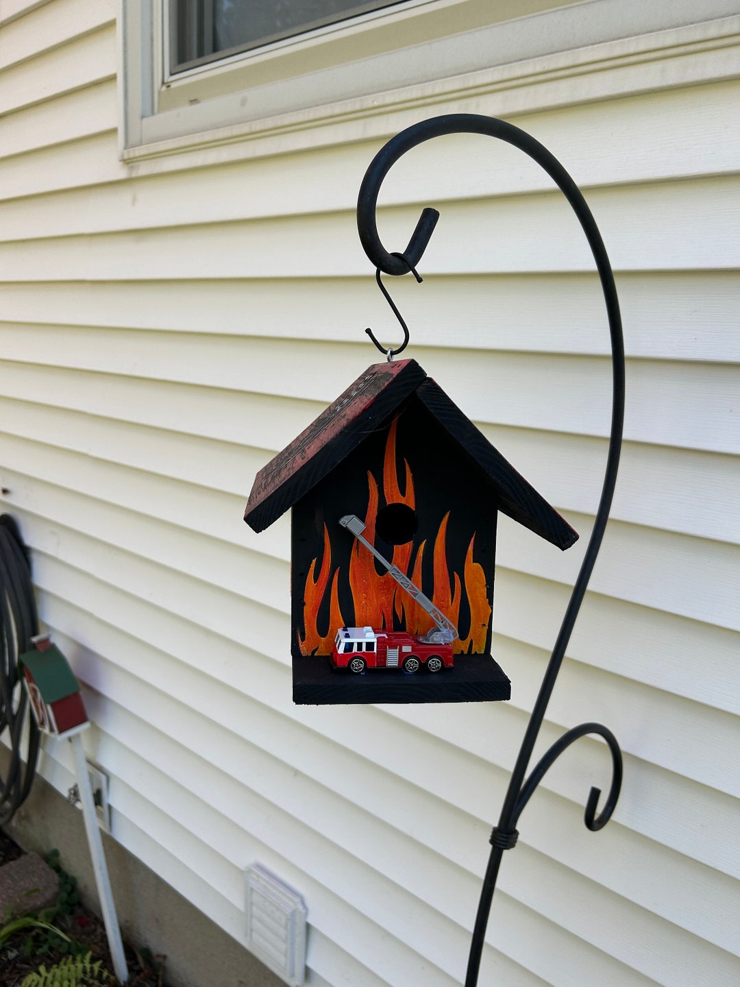 Firehouse Cedar Birdhouse, Hand-painted First Responder Gift - Etsy