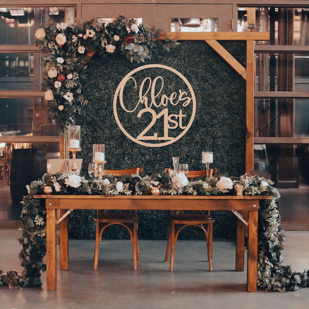 Custom Birthday Name and Age Sign | Party Acrylic or MDF Wooden Hoop ...