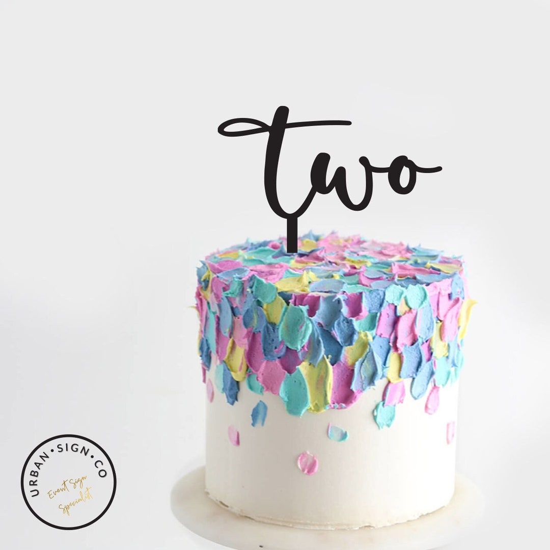 Two 2 | Birthday Cake Topper | Acrylic | Wooden | Decoration | Party ...