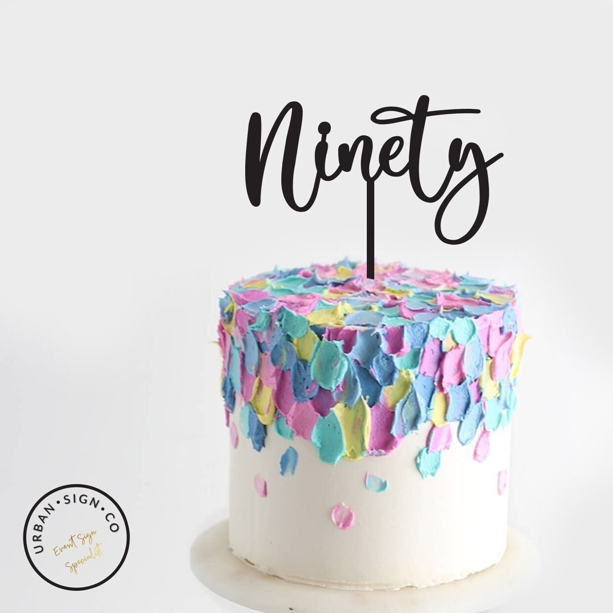 Ninety 90 | Birthday Cake Topper | Acrylic | Wooden | Decoration ...