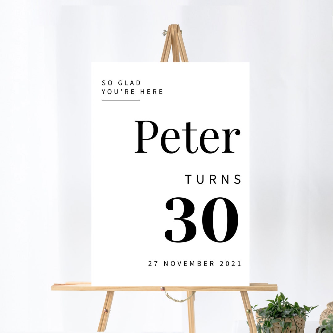 Modern DIY Birthday Welcome Sign Template, Customizable Printable ...