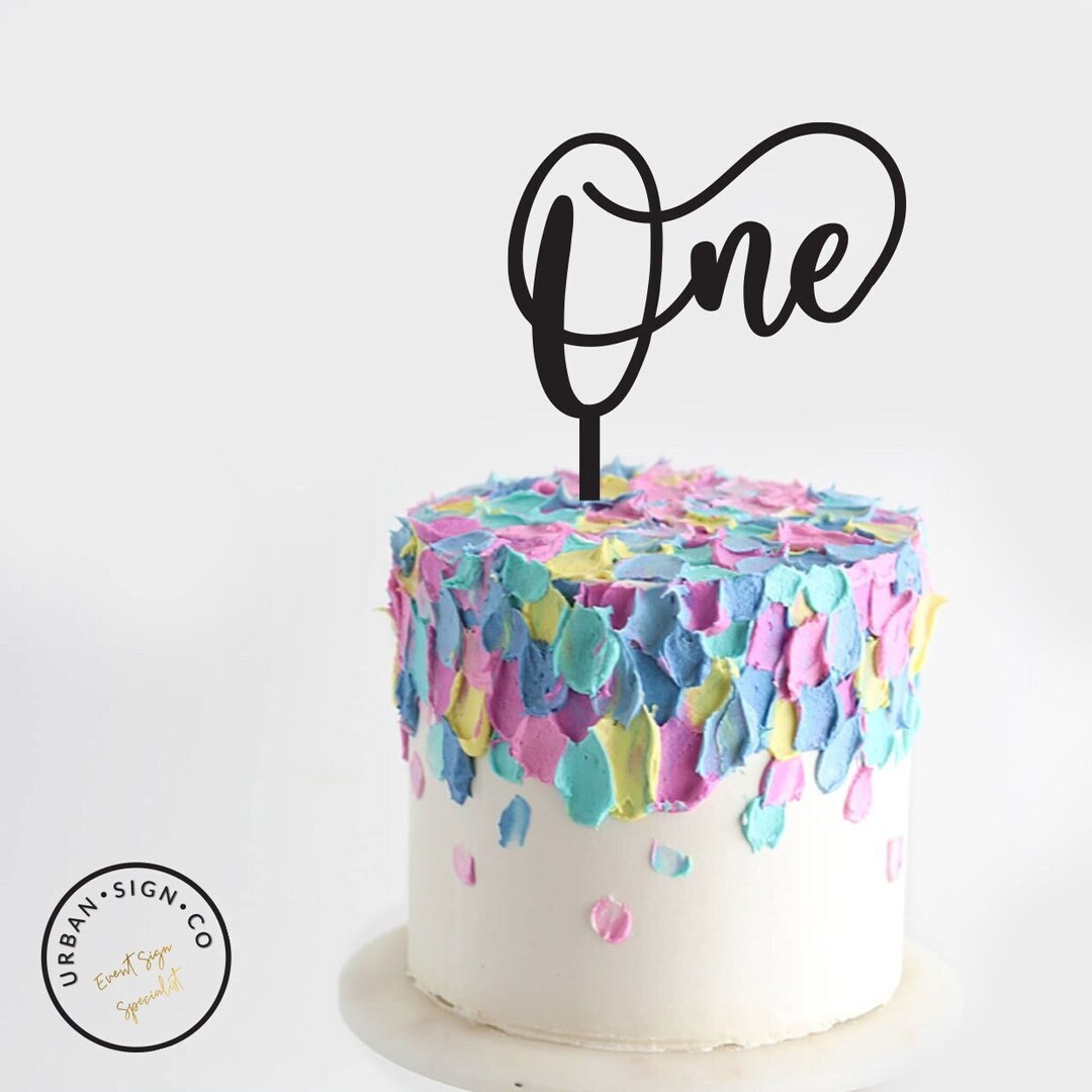 One 1st | Birthday Cake Topper | Acrylic | Wooden | Decoration | Party ...