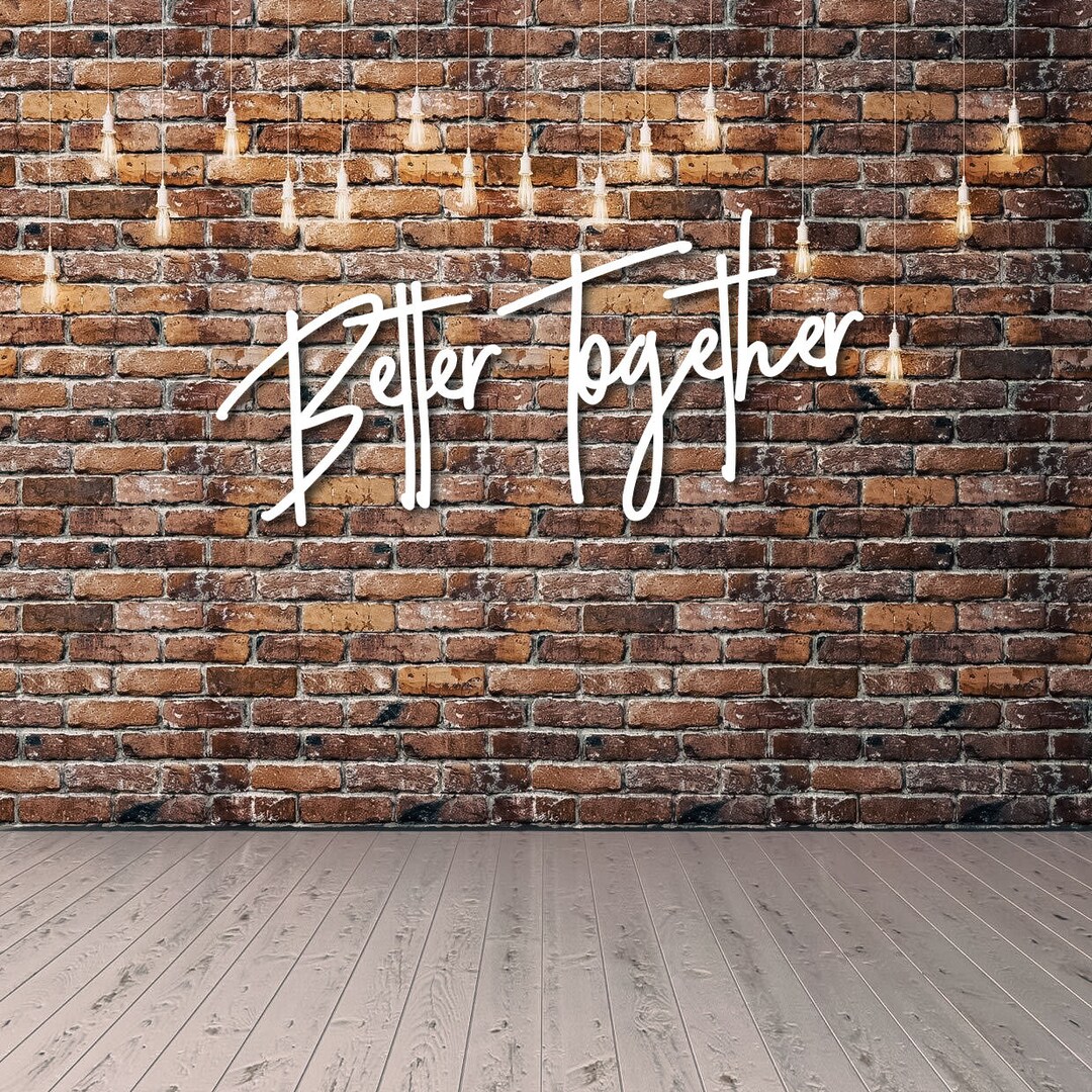 Better Together Party White Party Signage | Event Sign Back Drop Flower ...