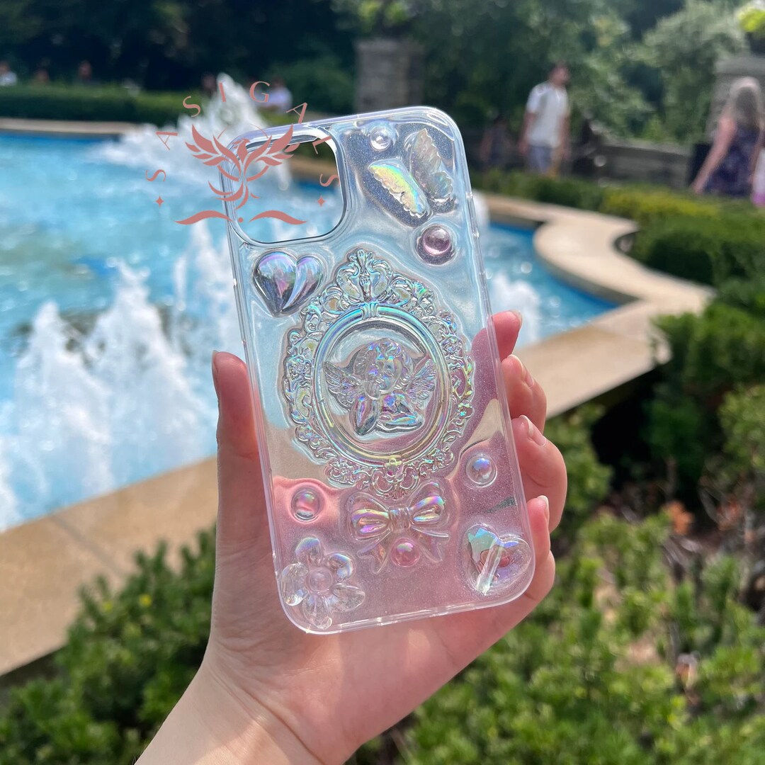 Glitter Baroque Angel Resin Phone Case for All Brand - Etsy