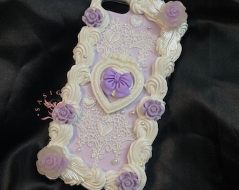 Light Violet Gorgeous Baroque Style Decoden Phone Case for All Brand ...