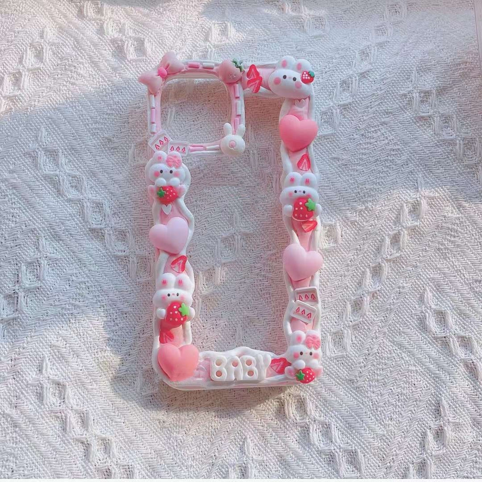 Cute Strawberry Bunny Decoden Phone Case - Etsy Canada