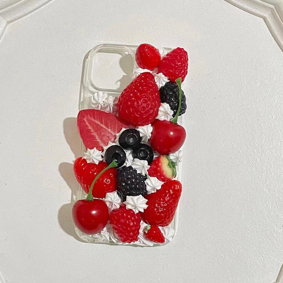 Strawberry Cake Decoden Phone Case - Etsy