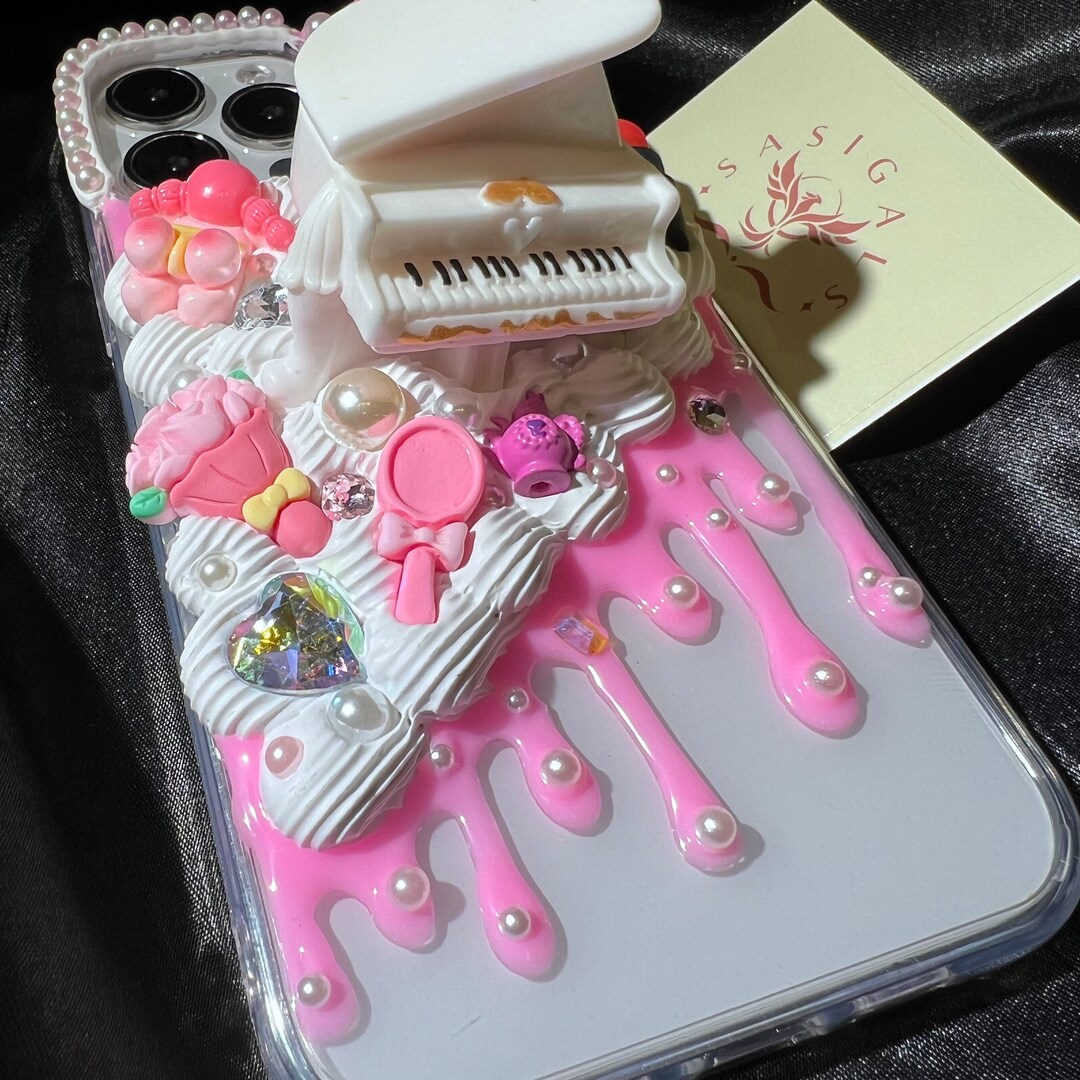 Hot Pink Romantic Music Lovers Style Decoden Phone Case for All Brand ...
