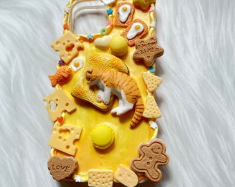 Cute Foods and Sheep Decoden Phone Case for All Brand, Kawaii Aesthetic ...