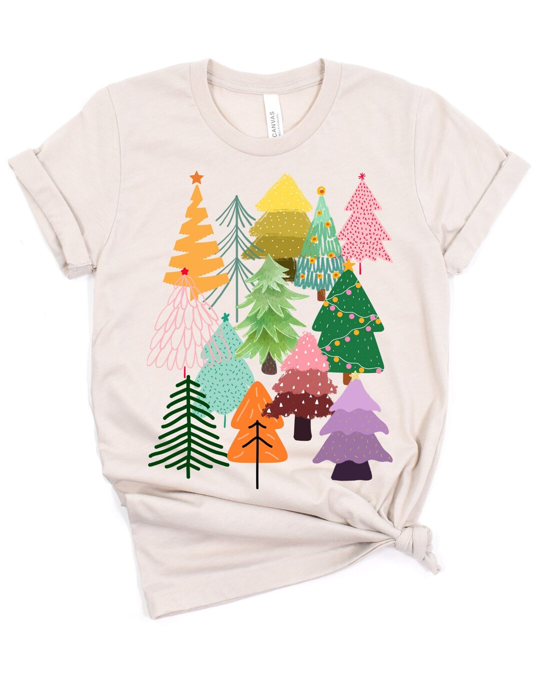 Colorful Christmas Tree PNG File, Sublimation T-shirt Design, Merry ...