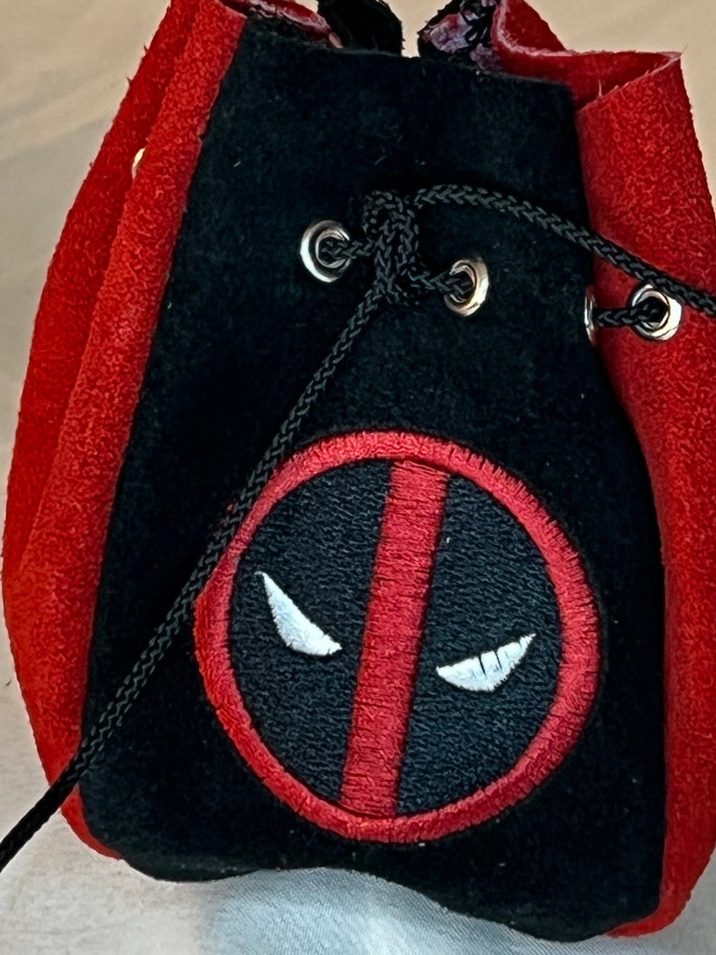 Deadpool Dice Bag Authentic Handmade Leather Poke Cosplay Accessory ...