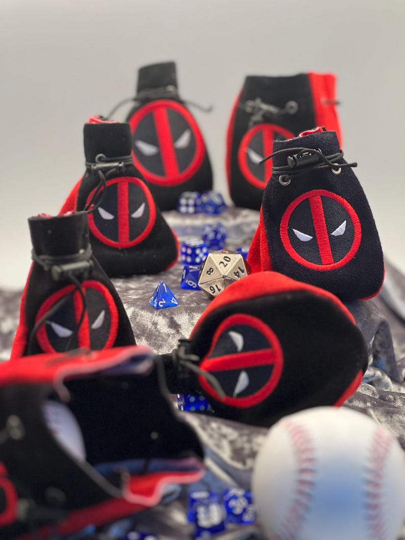 Deadpool Dice Bag Authentic Handmade Leather Poke Cosplay Accessory ...
