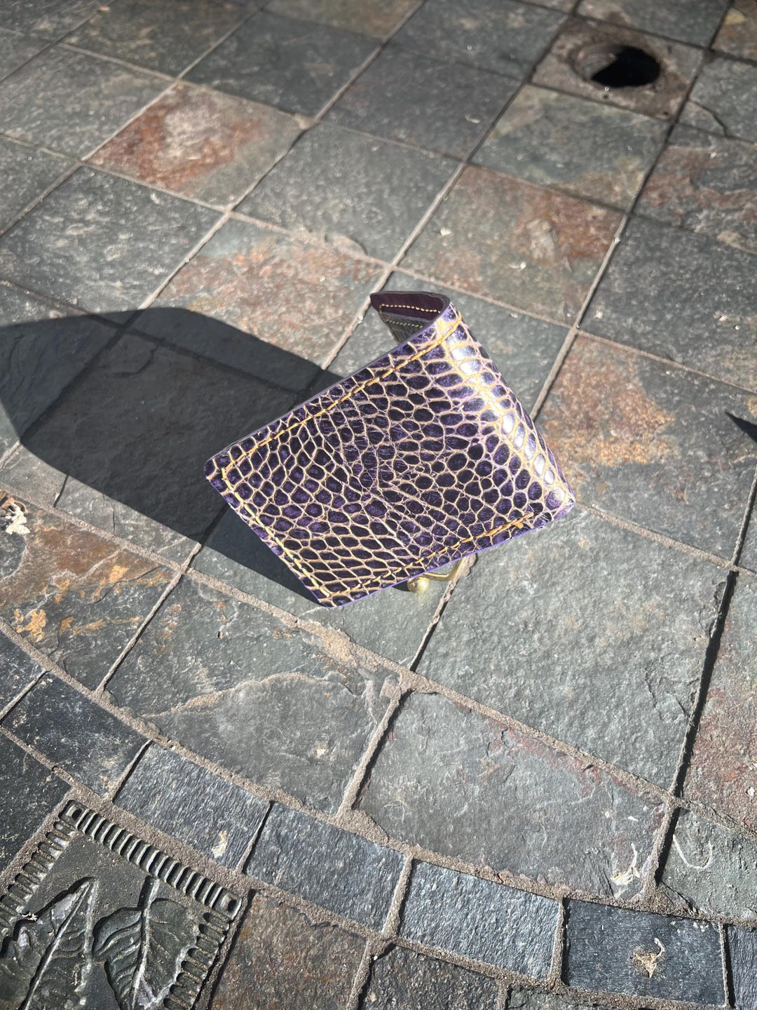 Alligator Print Billfold/wallet (royal Purple/gold) - Etsy